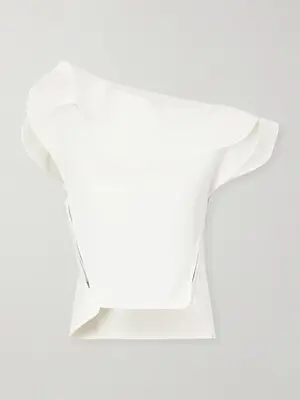 Maticevski Whirl Asymmetric Layered Crepe Top - White