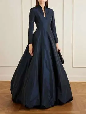 MARMAR HALIM Pleated Taffeta Gown