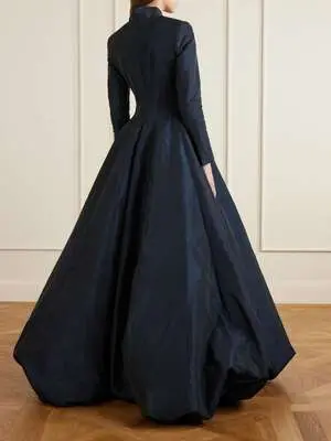 MARMAR HALIM Pleated Taffeta Gown