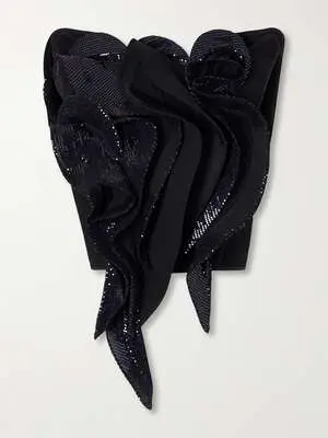 Maticevski Lavish Bodice Sequin-embellished Georgette Blouse