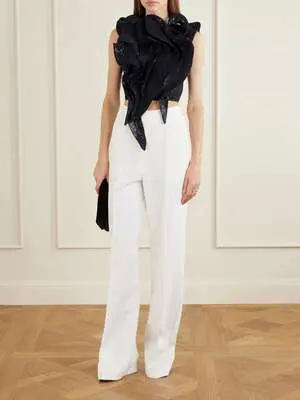 Maticevski Lavish Bodice Sequin-embellished Georgette Blouse