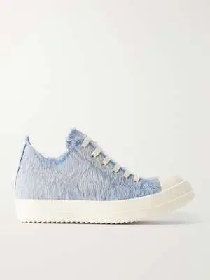 Rick Owens Ramones Calf-hair And Leather Sneakers - Blue