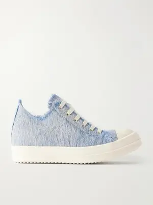 Rick Owens Ramones Calf-hair And Leather Sneakers - Blue