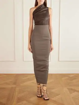 Rick Owens Dirt Pillar Stretch Wool-blend Midi Skirt