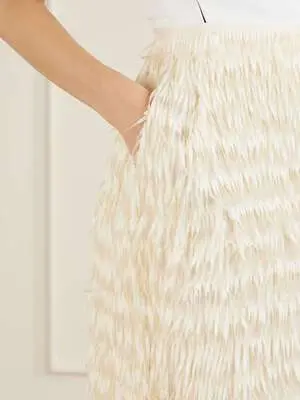 Maticevski Resonate Fringed Satin Midi Skirt