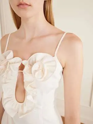Magda Butrym Embellished Ruffled Cotton Midi Dress