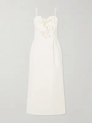 Magda Butrym Embellished Ruffled Cotton Midi Dress