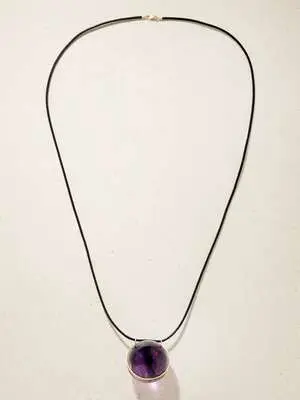 Marisa Klass 18-karat Gold, Amethyst And Leather Necklace