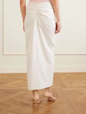 Magda Butrym Embellished Gathered Cotton Midi Dress