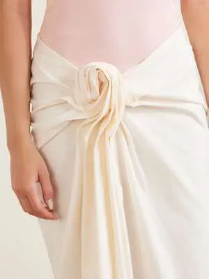 Magda Butrym Embellished Gathered Cotton Midi Dress