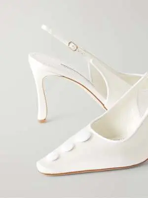 Manolo Blahnik Alexa 90 Embellished Satin Pumps
