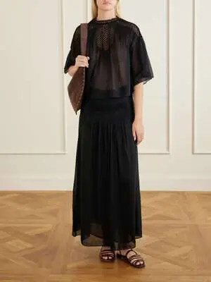 MARANT ETOILE Parina Lace-trimmed Woven Blouse