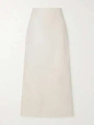 Loulou De Saison Inga Paneled Leather Midi Skirt
