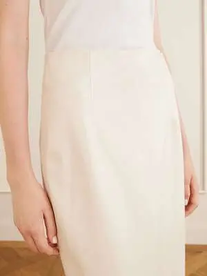Loulou De Saison Inga Paneled Leather Midi Skirt