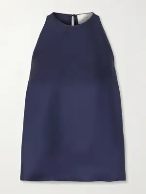 Loulou De Saison Silk-twill Cape Blouse - Blue