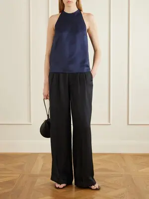 Loulou De Saison Silk-twill Cape Blouse