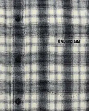 Balenciaga Checked Cotton Flannel Shirt