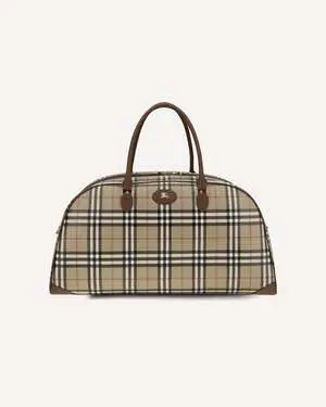 Burberry Check Travel Bag - Beige