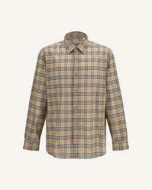 Burberry Check A-over Cotton Shirt Mae