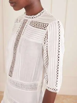 MARANT ETOILE Paige Lace-trimmed Woven Mini Dress