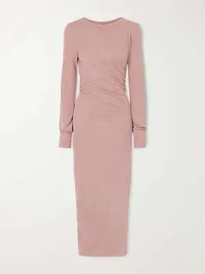 LANVIN Draped Crepe-jersey Midi Dress