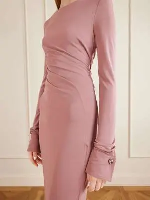 LANVIN Draped Crepe-jersey Midi Dress
