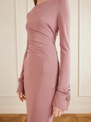 LANVIN Draped Crepe-jersey Midi Dress