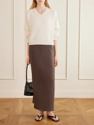 Loulou De Saison Eli Silk Maxi Skirt - Brown