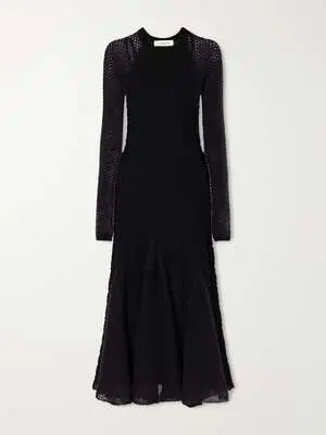 LANVIN Open-knit Wool Maxi Dress - Black