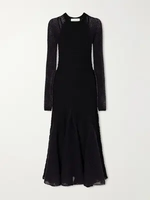 LANVIN Open-knit Wool Maxi Dress - Black