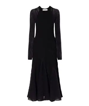 LANVIN Open-knit Wool Maxi Dress - Black