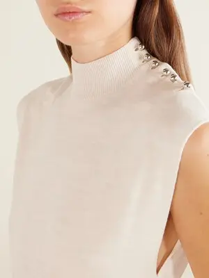 LANVIN Draped Wool-blend Turtleneck Midi Dress