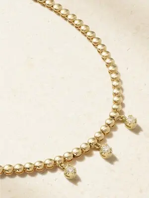 JENNIFER MEYER 18-karat Diamond Beaded Necklace