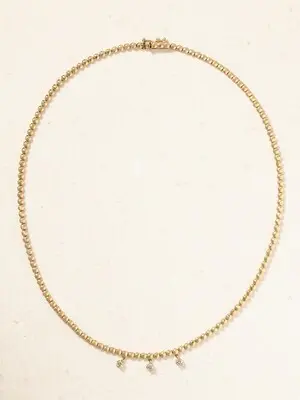 JENNIFER MEYER 18-karat Diamond Beaded Necklace - Gold