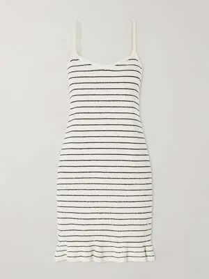 JW Anderson Striped Cotton-blend Terry Mini Dress - Multi