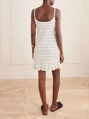 JW Anderson Striped Cotton-blend Terry Mini Dress