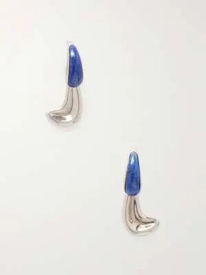 Khaite Cyclone Silver-tone Drop Earrings - Blue