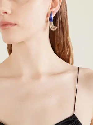 Khaite Cyclone Silver-tone Drop Earrings With Lapis Lazuli - Blue