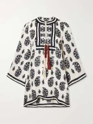 Johanna Ortiz Caretaker Printed Linen Mini Dress