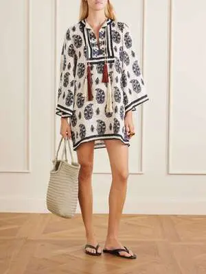 Johanna Ortiz Caretaker Printed Linen Mini Dress