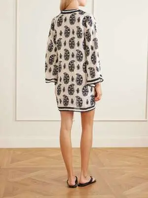 Johanna Ortiz Caretaker Printed Linen Mini Dress