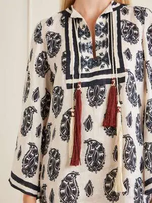 Johanna Ortiz Caretaker Printed Linen Mini Dress