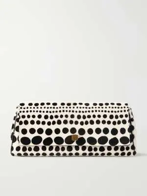 Khaite Audrey Polka-dot Calf Hair Clutch Bag - Black