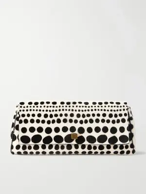 Khaite Audrey Polka-dot Calf Hair Clutch - Black