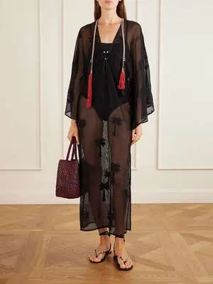Johanna Ortiz Palm Veil Crocheted Cotton Cover-up