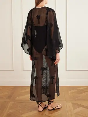 Johanna Ortiz Palm Veil Crocheted Cotton Cover-up
