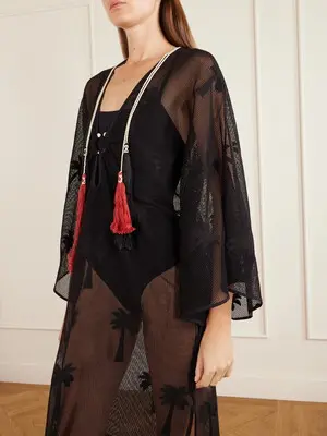 Johanna Ortiz Palm Veil Crocheted Cotton Cover-up