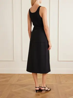 JIL SANDER Midi Skirt With Satin Inserts
