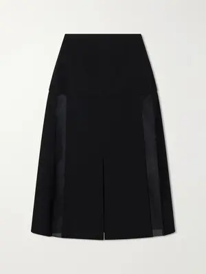 JIL SANDER Midi Skirt With Satin Inserts