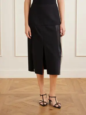 JIL SANDER Midi Skirt With Satin Inserts